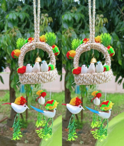 ds Birds with Hanging Nest for Home Decoration (Pack of 2) Decorative ...