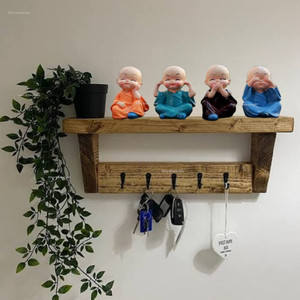 Monstoy Craft Buddha Monk KeyShelf Decoration Set of 4 Statue Figurines ...