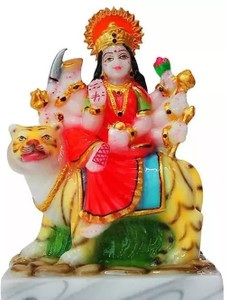 SAIM Marble Dust Goddess Maa Durga Devi Statue, Sherawali MATA Idol ...