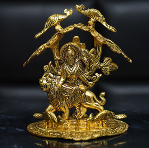 SBBCO Metal Durga Maa Murti Under Tree Decorative Showpiece - 24 cm ...