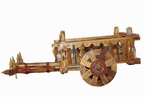 Woodkaari Wooden Handicraft Bull Cart | Bail Gadi for Home Decor ...