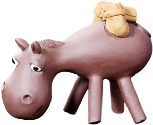 Lyla Small Donkey Figurine Artwork Purple Clay Tea Pet for Table Living ...