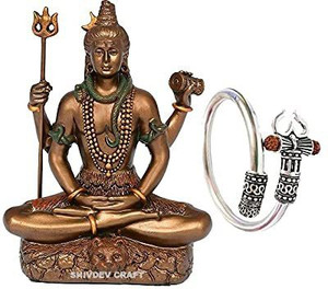 JAI Dhyana Mudra Mahadev Figurine in Meditating Posture Decorative ...