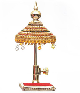 Tejgiftss Diamond Studded Fabric Umbrella Chhatra for God Idol, Car ...