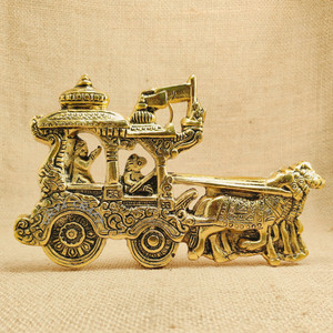 URVA CRAFT Lord Krishna & Arjun Rath Statue – Traditional Indian Royal ...