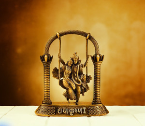 Adhvik Gold Radha Krishna Swing Jhula Double Side God Stand for Gift ...