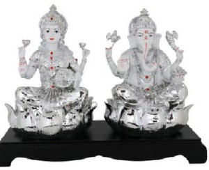 CEYLONMINE Religious lord laxmi ganesh idol in pure silver Decorative ...