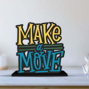 Artvibes Make A Move Quotes Table Décor Home Office Desk Showpiece Wood ...