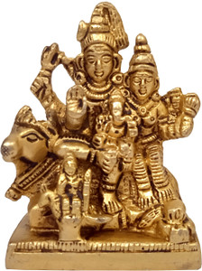 Purpledip Brass Idol Shiva With Parvati, Ganesha, Karthikeya And Nandi ...