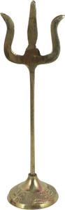 Real Craft Brass Trishul Trisulam on Stand for Temple, Puja Ghar,6 Inch ...