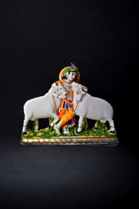 Hanu Creations Lord Krishna Murli Manohar Cow Idol God Idol Puja Home ...