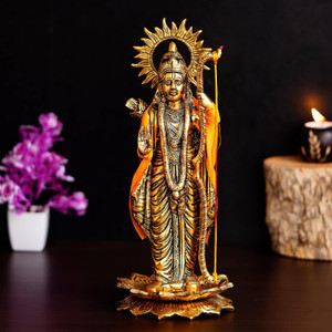 HOUZZPLUS Metal Lord Ayodhya Ram Idol Statue on Lotus Showpiece | Ram ...