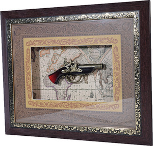 Master Royal Antique Guns Glass Wooden Mounted Frame High Living Resin ...