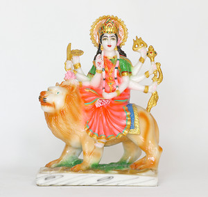 My Tirth India Durga Maa Idol Sherawali MATA Devi Murti Marble for Home ...
