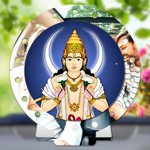 GiftsRange Chandra Dev Chandra Som Lord Moon Silver Mirror Shine Car ...