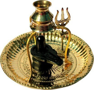 SBBCO Pooja Items Shivling shiva lingam thali set::brass shivling stand ...