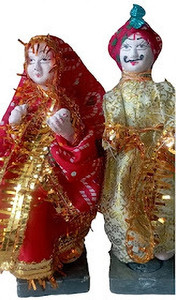 QWGPT wooden isar gangaur beautiful 1 pair 20 CM GANGOR Decorative ...