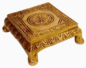 Purpledip Brass Small Platform Chowki Aasan Gaddi Stool For Temple ...