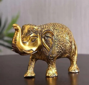 Chandra Art Collection Metal Elephant Statue Gold Polish Decorative ...