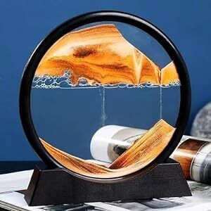RONIKS Moving Sand Art Picture Round Glass Frame Sandscapes 3D Deep Sea ...