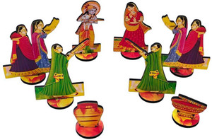 Firmus Radha Krishna Gopiya Gokul Holi Raas Leela Set Mdf Wood cutout ...