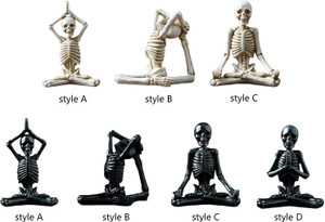 BNF Resin Yoga Pose Statue Figurine Zen Skeleton Figure For Cabinet ...