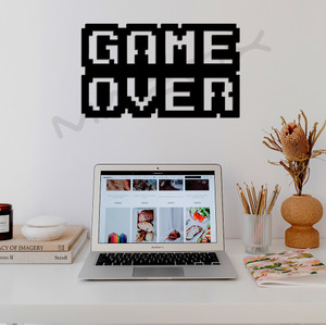 MAZOX Game Over Wooden Wall Sign Decor Decorative Showpiece - 27 cm ...