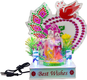 Awesome Craft Radha Krishna Couple Dil Flower With Light Effect ...