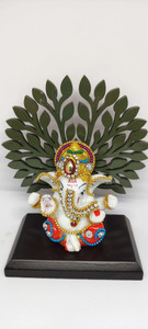 Sapra Lord Ganesha Decorated by Stone with Wooden Base Decorative with ...