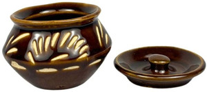 Benares Souvenirs Indian Ceramic Achaar Jar Pickle Container with Lid ...