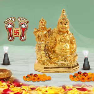 Kitlyn Maa Lakshmi With God Kuber Statue/ Lakshmi ji Charan Sticker ...