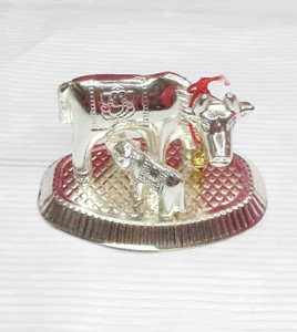 Sirgan German Silver Cow And Calf For Pooja Mandir/Home Decor ...