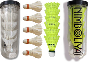 NIMBOLIYA Badminton Shuttlecock for Indoor Outdoor Sports Feather ...