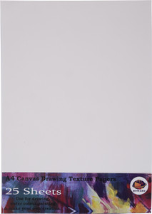 MGS Canvas Drawing Texture Papers, Set of 25 Sheets (A4), Milky White ...