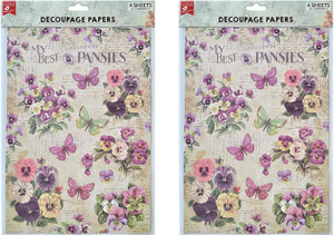 LITTLE BIRDIE DECOUPAGE PAPER A4 PRETTY PANCIES/ PANCY GARDEN4 SHEETS ...