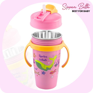 3D METRO SUPER STORE Stainless Steel Baby Sipper/ Sippy Cup Anti-Spill ...