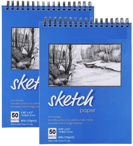 Corslet A5 Sketch Book 50 Sheets 100 Pages Drawing Book Spiral-Bound ...