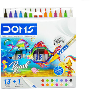 Flipkart.com | DOMS Doms Brush Pen Set 14 Shades Brush Round Nib Sketch ...