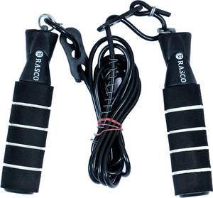 RASCO ADJUSTABLE SKIPPING ROPE FOAM HANDLE BALCK Freestyle Skipping ...