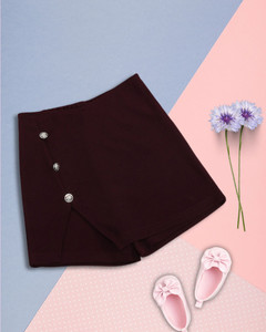 ADDYVERO Solid Girls Skorts Maroon Skirt - Buy ADDYVERO Solid Girls ...