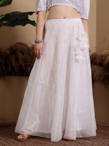 Frolic Rolic Embellished Women Flared White Skirt - Buy Frolic Rolic ...