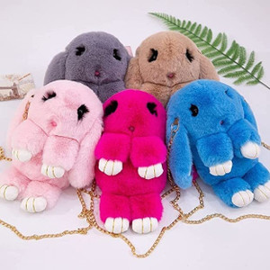 LKDS Multicolor Sling Bag Soft Cute Bunny Sling Bag With Chain And ...
