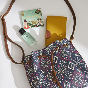 chumbak Blue Tote Mexico Aztec Bucket Bag Navy - Price in India ...