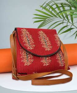 Babbotty Red Sling Bag Sling Bag with Flap & Tassel,Women Sling Bag ...