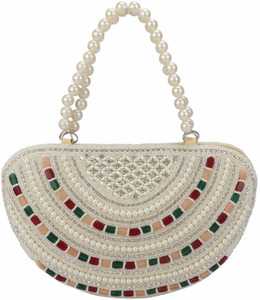 yuvika handicraft White Hand-held Bag Women Multicolor Bag Off White ...