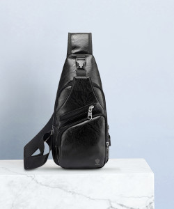 ELIOS Black Shoulder Bag Black Trendy Shoulder Bag With USB Charging ...