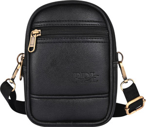 Pramadda Pure Luxury Black Sling Bag Twin Leather Mobile Sling Bag For ...