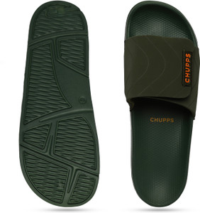 Chupps Men Flow Olive Men's Comfortable Slides & Flip Flop Slides - Buy ...
