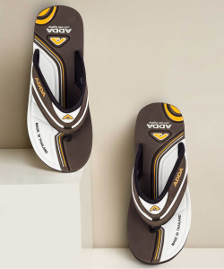 Adda Men Omega-02 Flip Flops - Buy khaki, White Color Adda Men Omega-02 ...