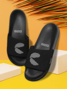 Chupps Men Dot Fusion Black & Black Slippers Soft Lightweight Flip ...